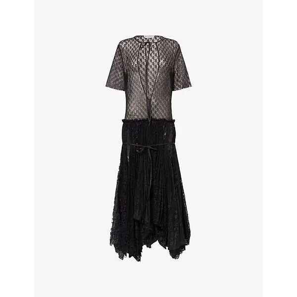 JW Anderson Multi-layer Woven Lace Maxi Dress
