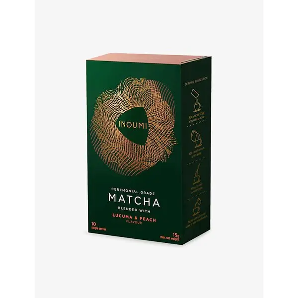 INOUMI Ceremonial Grade Matcha Blended With Lucuma & Peach Flavour 10 Sachets 15g - One-color