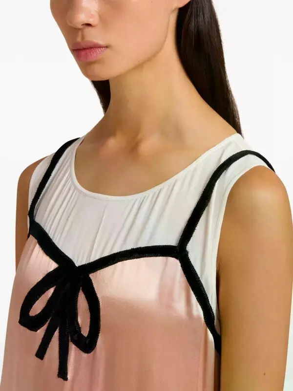 Marni Bow Pleated Midi Dress