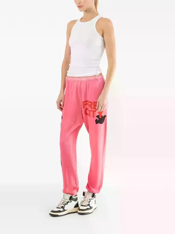 FREECITY Letters-print Sweatpants - Pink