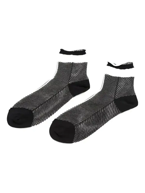 ANTIPAST Herringbone Trim Ankle Socks