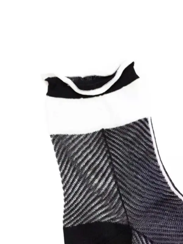 ANTIPAST Herringbone Trim Ankle Socks