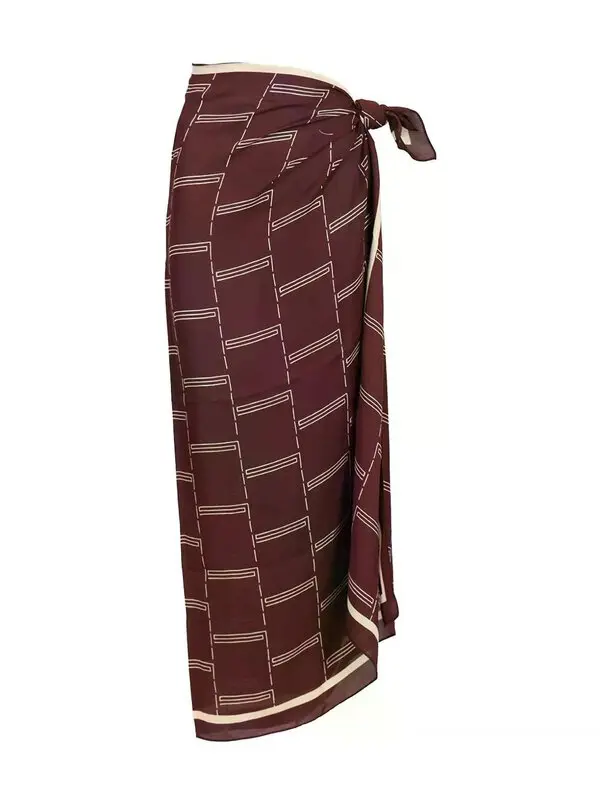 Matteau Geometric Print Scarf - Brown