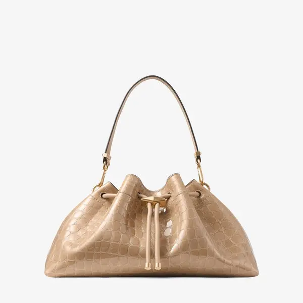 JIMMY CHOO Cinch Medium Shoulder Bag - Chai/gold