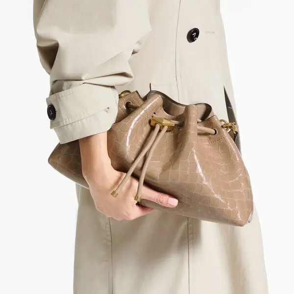 JIMMY CHOO Cinch Medium Shoulder Bag - Chai/gold