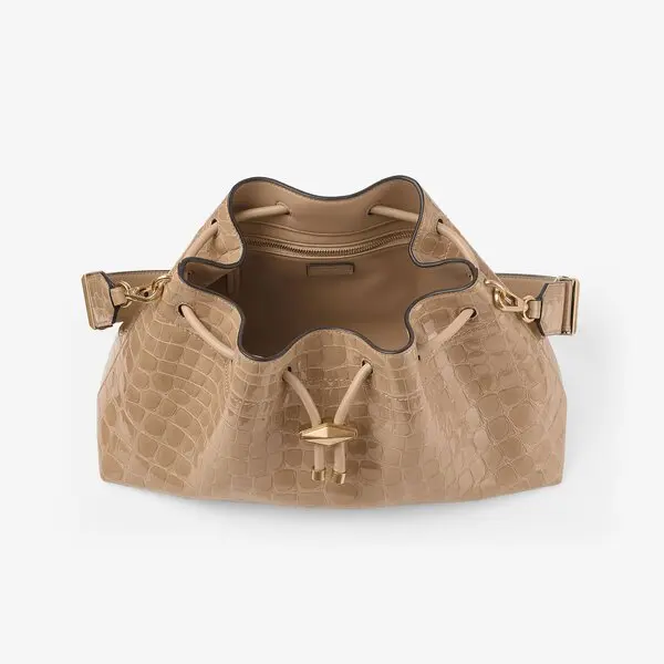 JIMMY CHOO Cinch Medium Shoulder Bag - Chai/gold