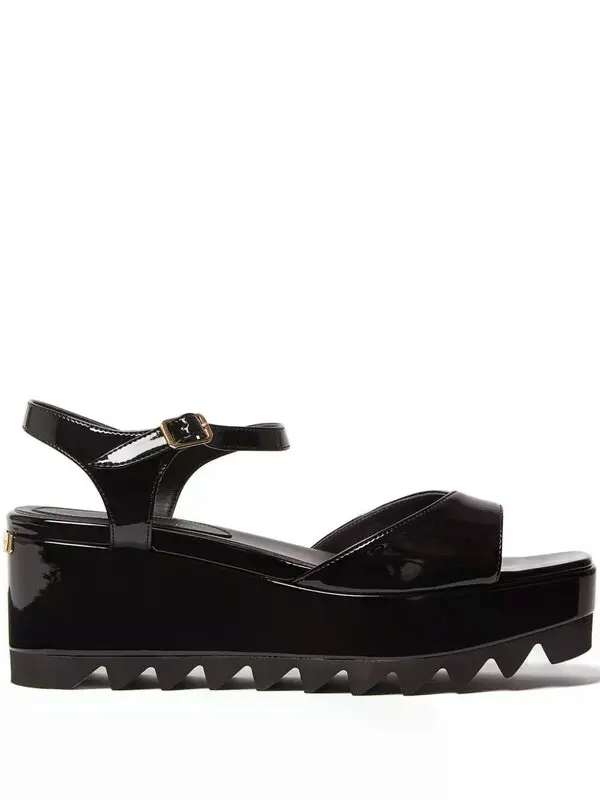Stella McCartney Platform Buckle Heeled Sandals - Black