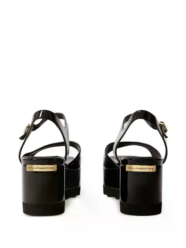 Stella McCartney Platform Buckle Heeled Sandals - Black