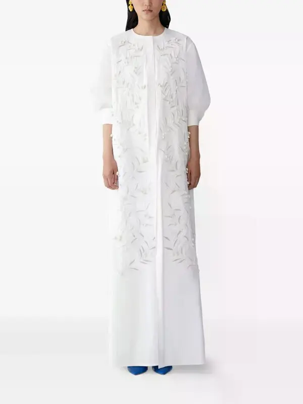 Carolina Herrera Embroidered Button-front Gown