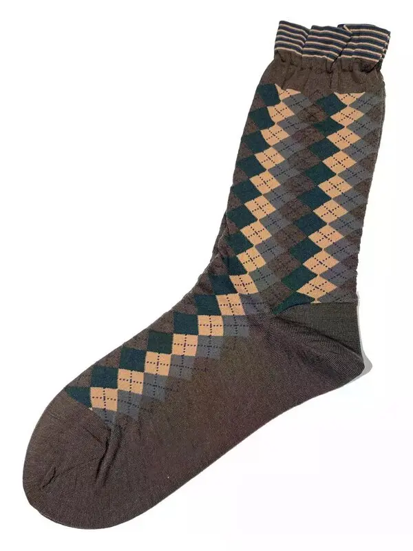 ANTIPAST Argyle Knitted Socks - Brown