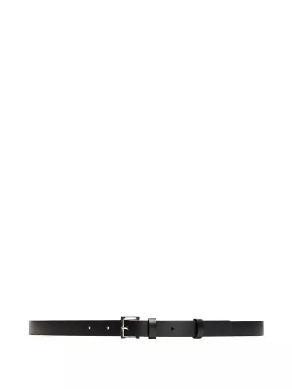 12 STOREEZ Square-buckle Leather Belt - Black