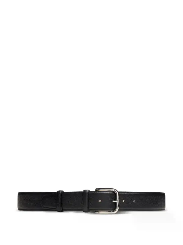 12 STOREEZ Square-buckle Leather Belt - Black