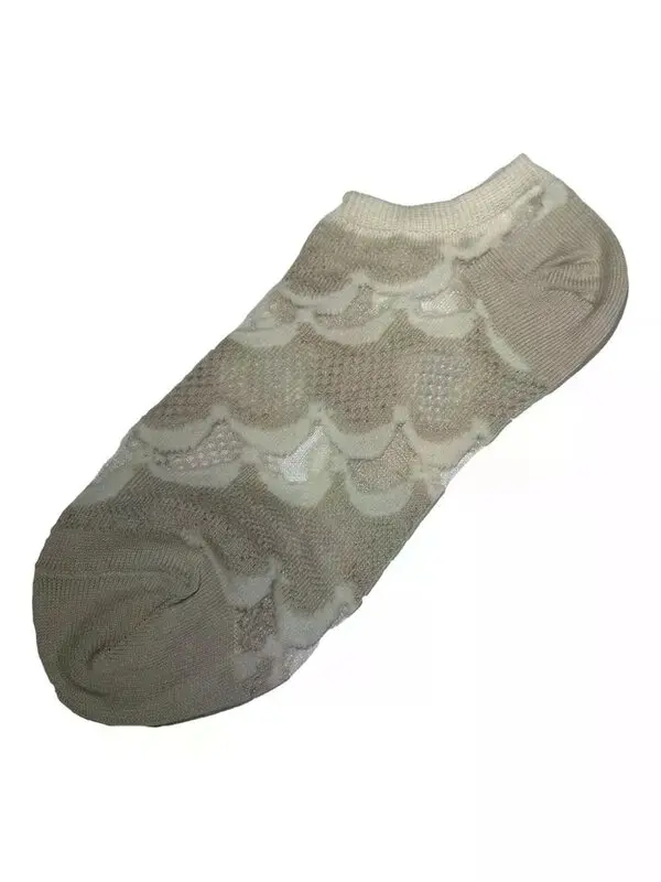 ANTIPAST Lace-pattern Ankle Socks - Neutrals