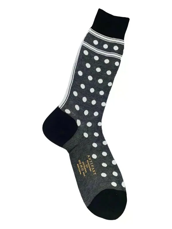 ANTIPAST Polka Dot Patterned Crew Socks - Grey