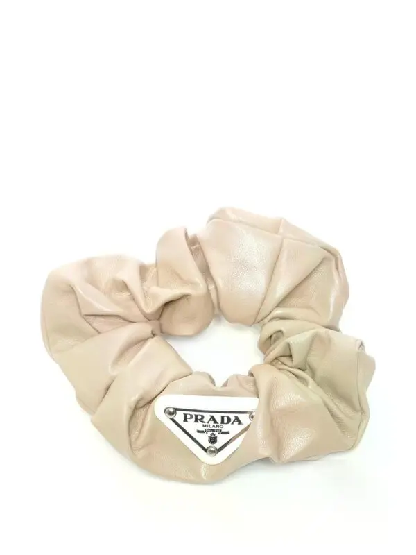 Prada Triangle-logo Scrunchie - Neutrals