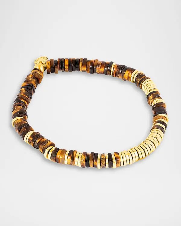 Tateossian Tiger's Eye Beaded Bracelet - Brwylw