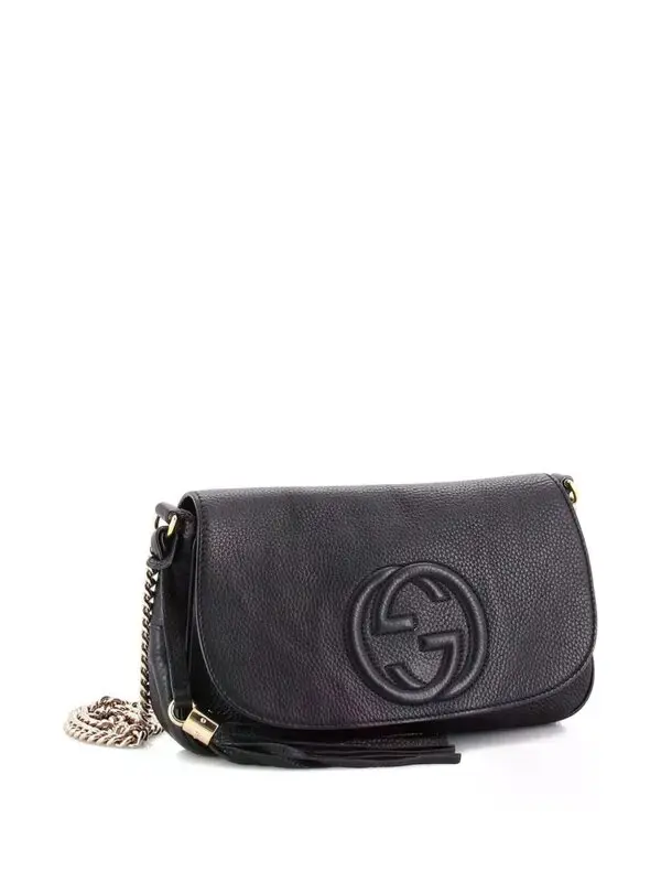 Gucci Soho Chain Leather Medium Crossbody Bag - Black