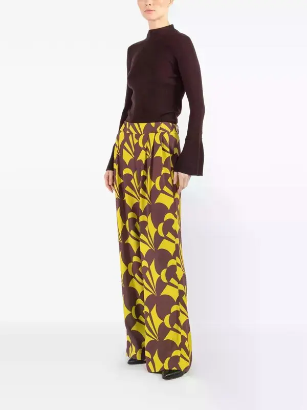 ODEEH Printed Pleated Trousers