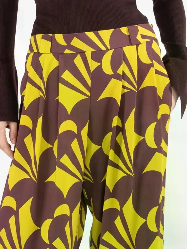 ODEEH Printed Pleated Trousers