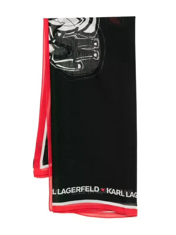 Karl Lagerfeld Logo-print Scarf - Black