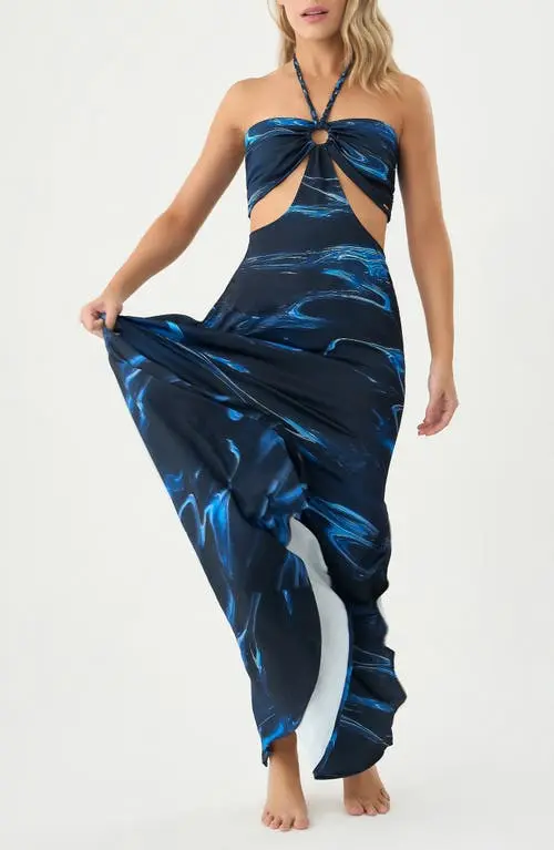 BOAMAR Chamberlain Halter Maxi Dress - Blue
