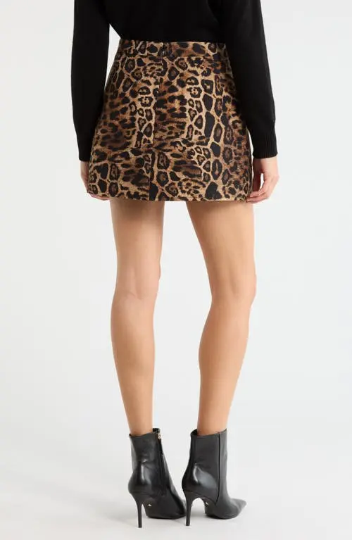 L'Agence Cyra Leopard Print Cotton Miniskirt - Brown Multi Patch Leopard