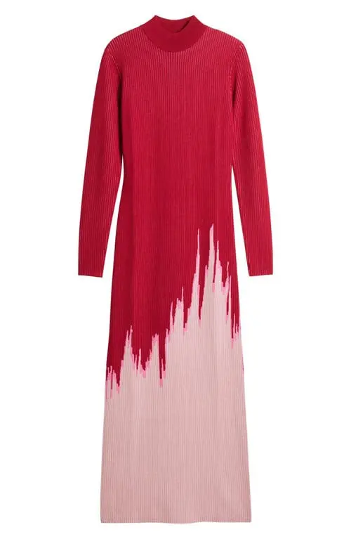 Desigual Mock Neck Maxi Ombré Sweater Dress
