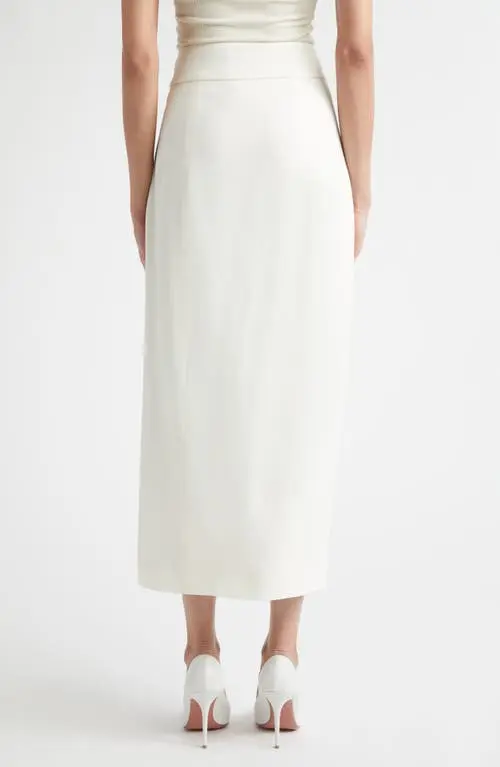 Victoria Beckham Front Slit Midi Skirt - Ivory