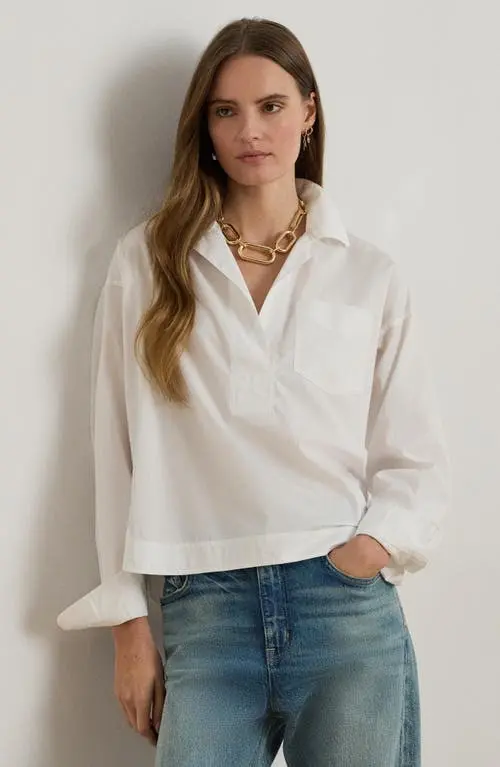 Ralph Lauren Cotton Popover Top