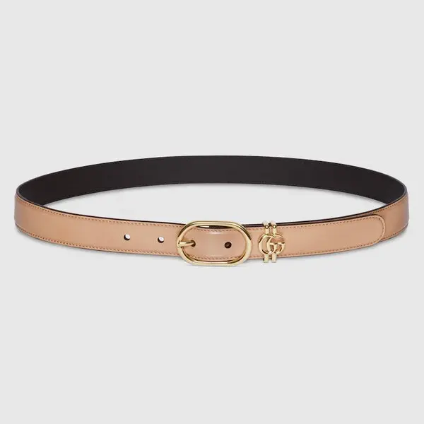 Gucci Belt With Oval Buckle - Beige