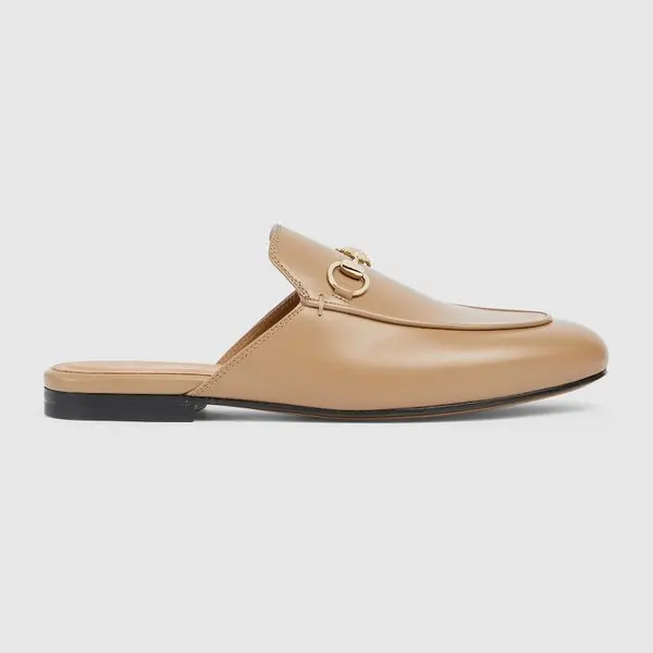 Gucci Princetown Leather Slipper - Beige