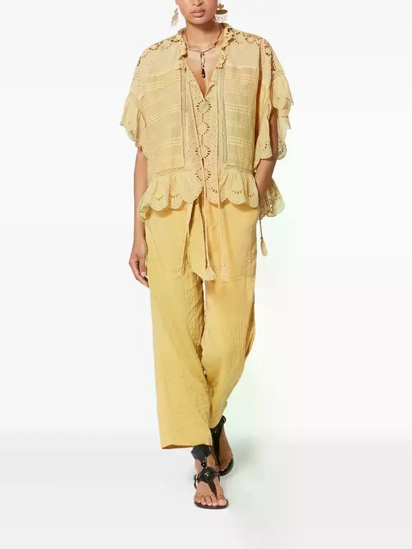 MARANT ETOILE Payton Ruffled Top - Neutrals