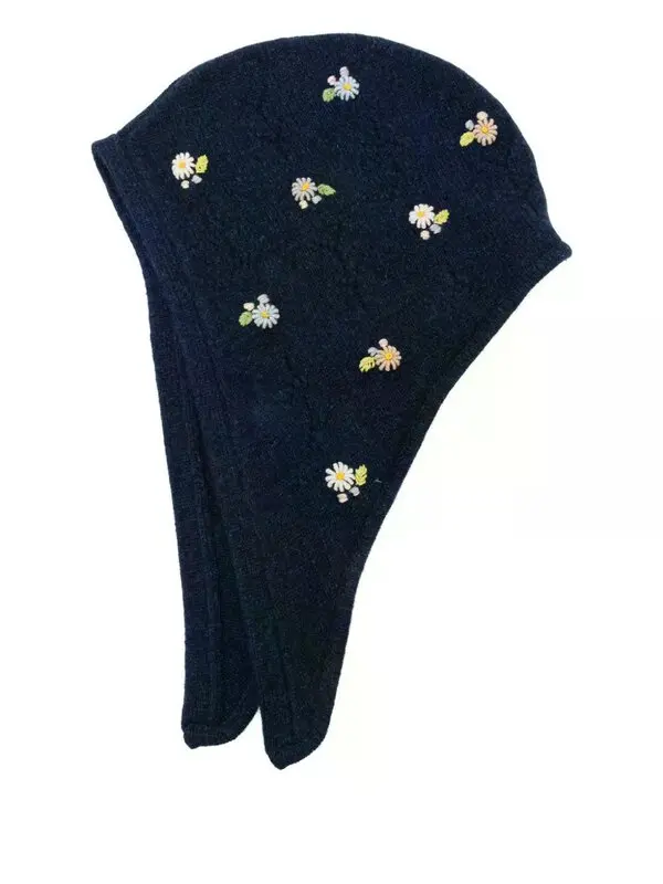 YANYAN Daisy-embroidered Cap - Blue