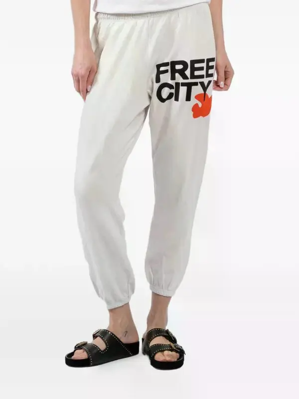 FREECITY Logo Track Pants - Neutrals