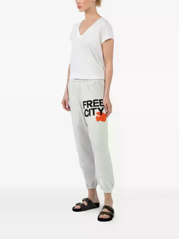 FREECITY Logo Track Pants - Neutrals