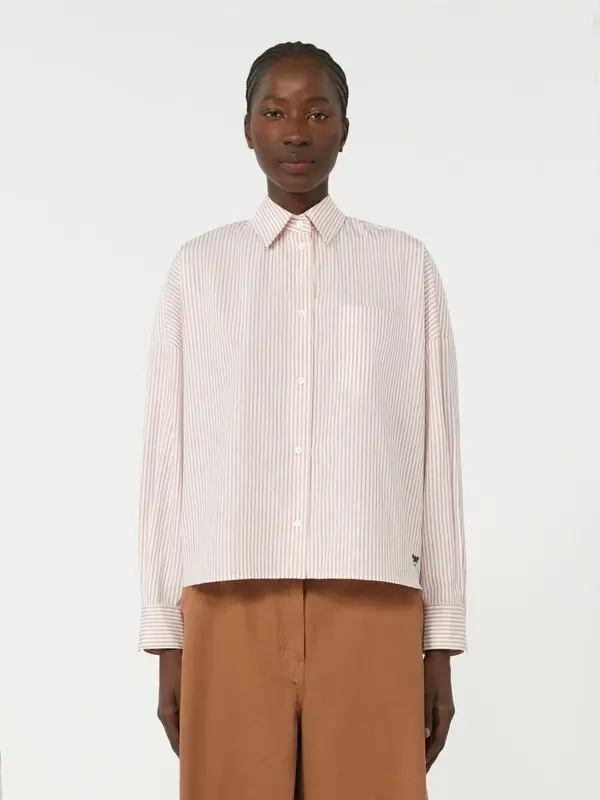 Max Mara Oversized Cotton Poplin Shirt - Pink