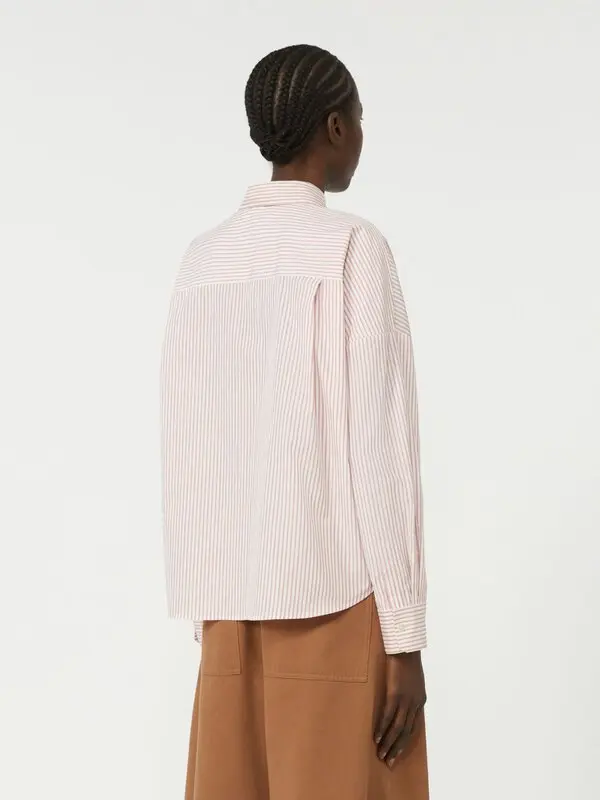Max Mara Oversized Cotton Poplin Shirt - Pink