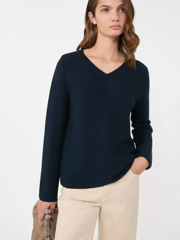 Max Mara Cotton Boxy Sweater - Navy
