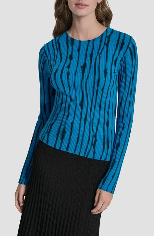 Dkny Printed Rib-knit Sweater