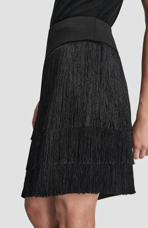 Dkny Tiered Fringe Asymmetrical Skirt