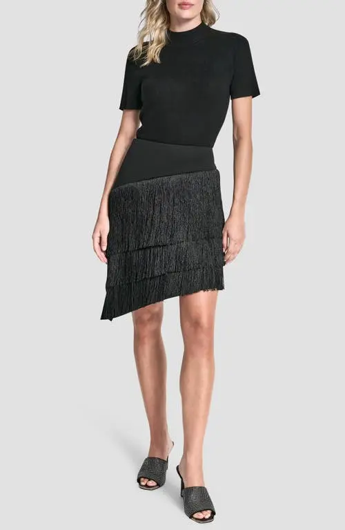 Dkny Tiered Fringe Asymmetrical Skirt