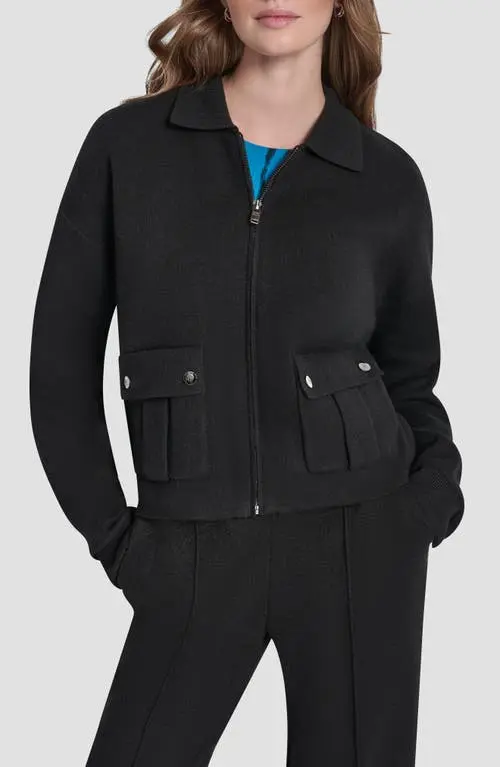 Dkny Collared Zip Cardigan