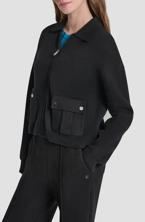 Dkny Collared Zip Cardigan