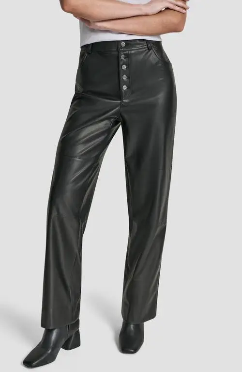 Dkny Faux Leather Straight Leg Pants