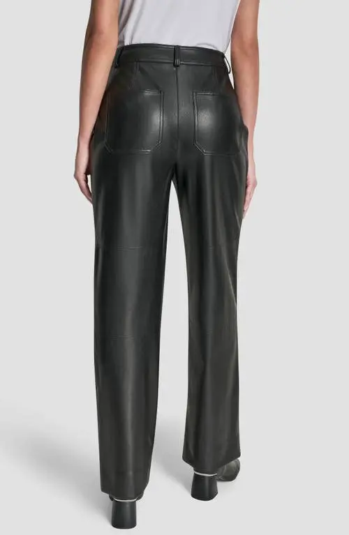 Dkny Faux Leather Straight Leg Pants