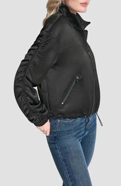 Dkny Bomber Jacket With Ruched Sleeves
