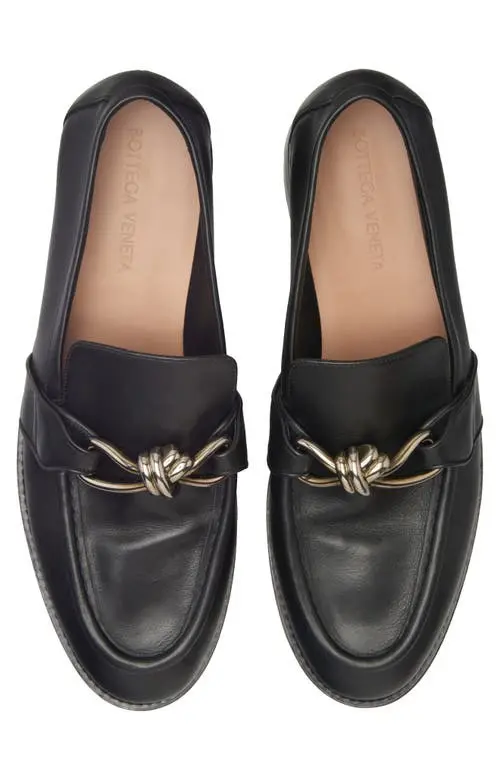 Bottega Veneta Astaire Knot Bit Loafer - Black/silver