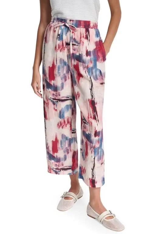 Dkny Print Pull-on Linen Pants