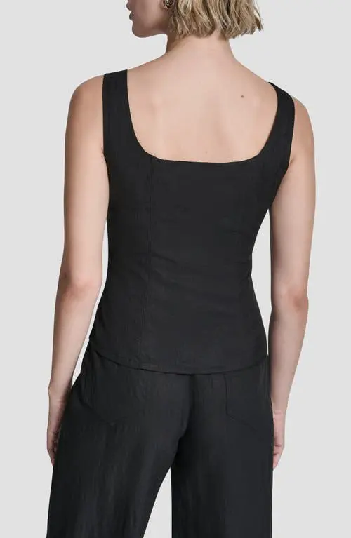Dkny Zigzag Stitch Corset Top - Black