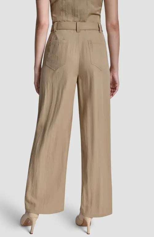 Dkny Belted Wide-leg Trousers - Travertine
